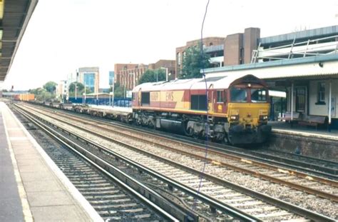 Original Diesel Railway Train Colour Slide Ews Class 66 At Eastleigh Of