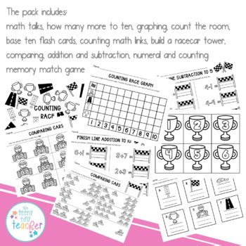 Racecar Numbers To 10 Pack With Math Games Activities And Centers