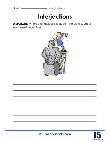 Interjection Worksheets Using Expressive Phrases 15