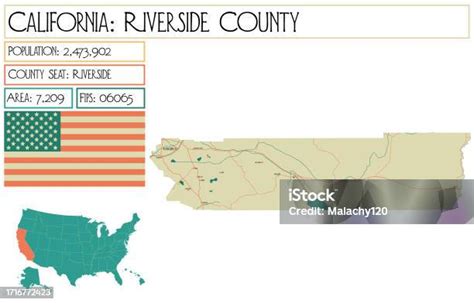 Large And Detailed Map Of Riverside County In California Usa Stock