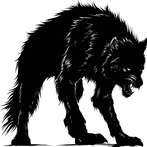 Ai Generated Silhouette Warewolf Or Occasionally Lycanthrope Or Lycan