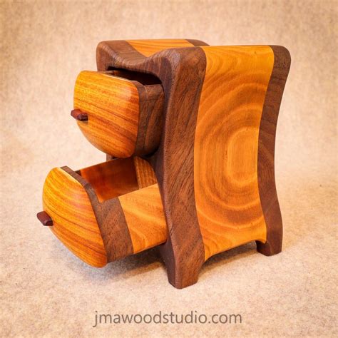 My Newest Bandsaw Box In Canary Wood And Walnut With A Wild Cherry