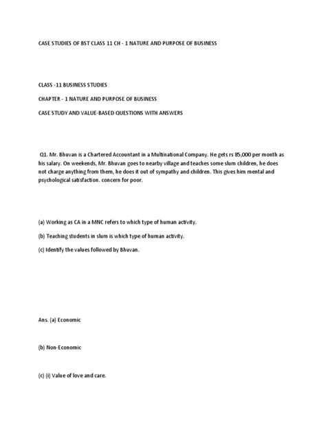 Case Studies Of Bst Class 11 Ch Download Free Pdf Employment Bribery
