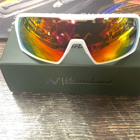 Catchem Sunglasses Matte White Orange Mirror Lake Fork Resort