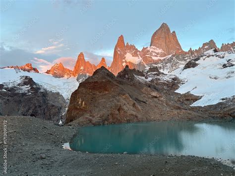 Sunrise On Fitz Roy At Laguna De Los Tres El Chalten Patagonia
