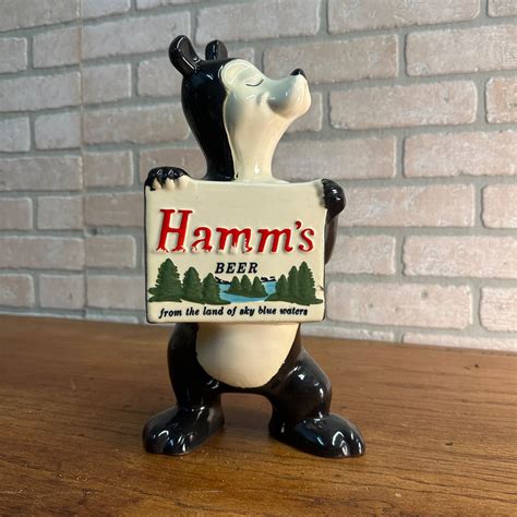Rare Vintage 1950s Red Wing Pottery Hamms Beer Bear Figural Ceramic C