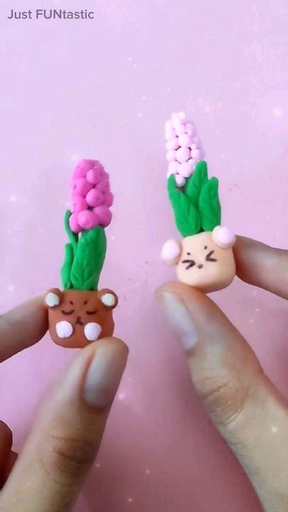😍 Cute Miniature Clay Flower Pot Miniature Clay Plants 💗 Clay Crafts