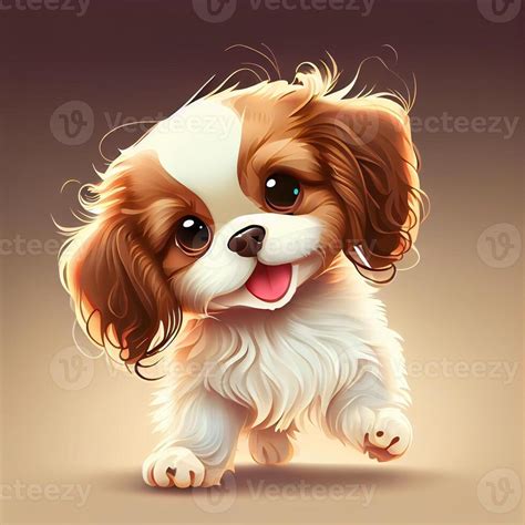Cocker Spaniel Perro Digital Arte Dibujos Animados Dibujo Animal Y