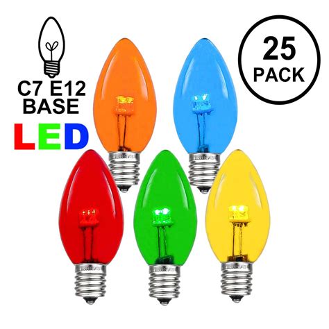 Multi Colored Led C7 Glass Christmas Bulbs Novelty Lights Novelty
