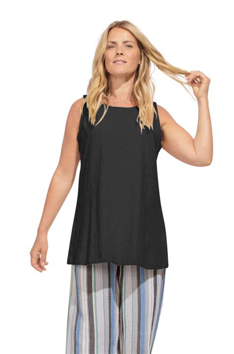 Escape Women S Tanks Xs Cotton Slub Seamed Tank Black 48337017864487
