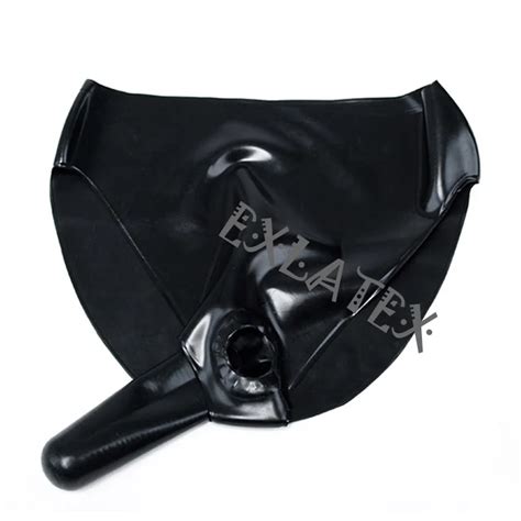 Latex Panties Women Erotic Underwear Black Latex Brief Rubber Ladies Panties With Internal