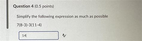 Solved Question 4 05 ﻿pointssimplify The Following
