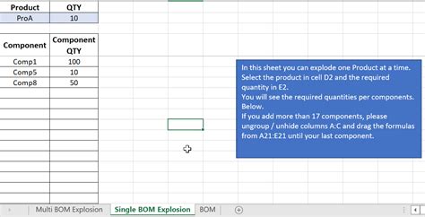Bill Of Materials Explosion Template