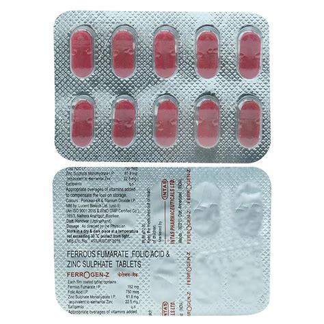 Ferrogen Z Strip Of 10 Tablets Health And Personal Care