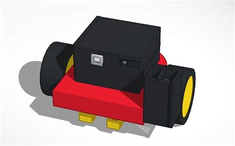 3d design robot seguidor de línea tinkercad