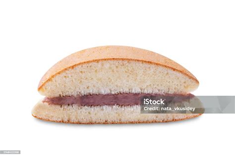 Dorayaki Japanese Red Bean Paste Pancakes On A White Isolated