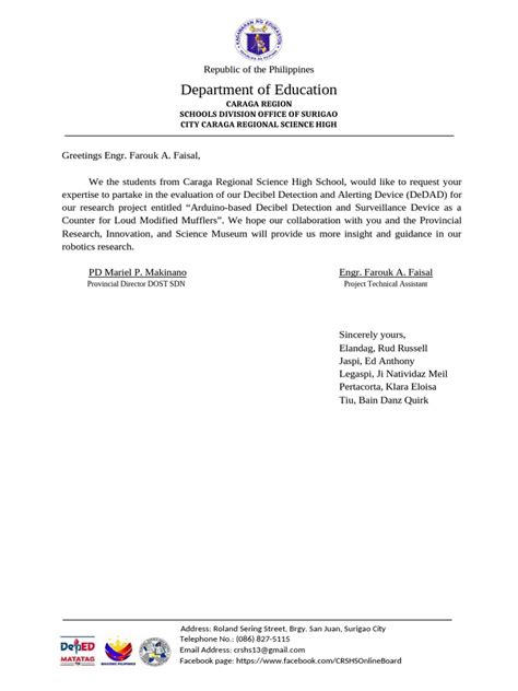 Evaluation Letter Pdf