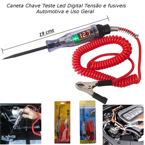 Caneta Chave Teste Led E Digital De Tensão E Fusiveis Dc Automotiva E