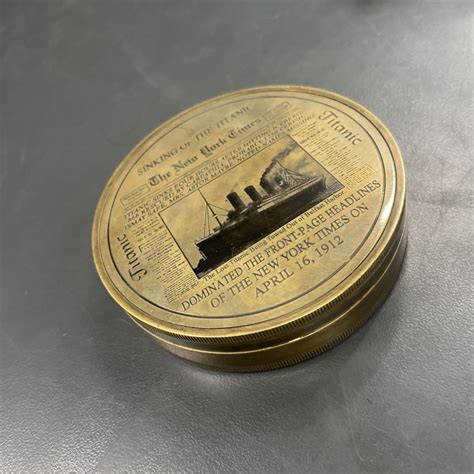 Brass Titanic Compass Nautical Maritime Collectible Souvenir Sinking