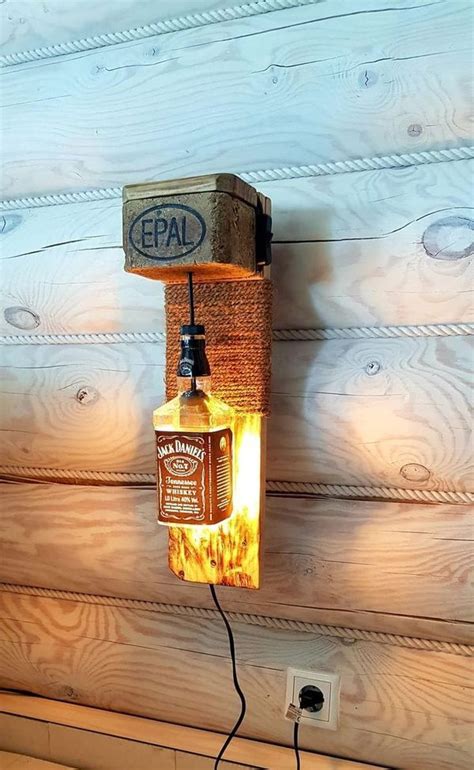 Rustic Wooden Bottle Lamp Design Partyraum Gestalten Palette Deko
