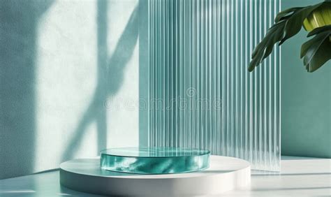 Minimalist Interior Design Featuring Circular Glass Platform Textured