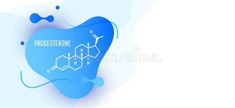 Progesterone Female Sex Hormone Skeletal Chemical Formula On White Background Vector