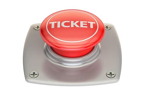Premium Photo Ticket Red Button 3d Rendering