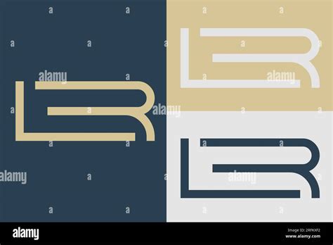 Luxury Initial Lr Or Rl Monogram Text Letter Logo Design Stock Vector