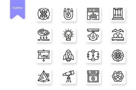 Physics Icon Pack Icons Ft Physics And Science Envato