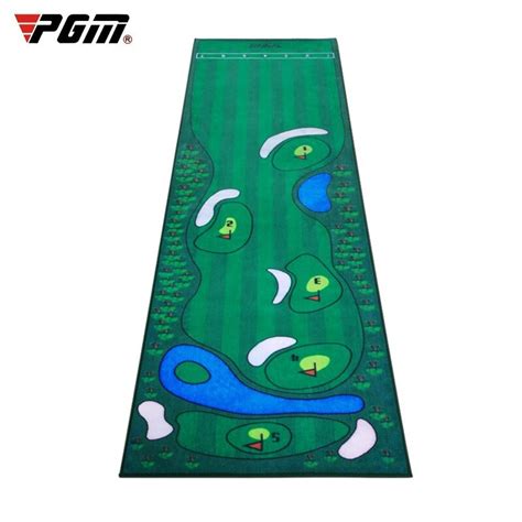 Pgm 실내 골프 트레이닝 매트 퍼팅 그린 퍼터 담요 러그 트레이너 넓은 대형 3x08m 7 서브 포지션 액세서리