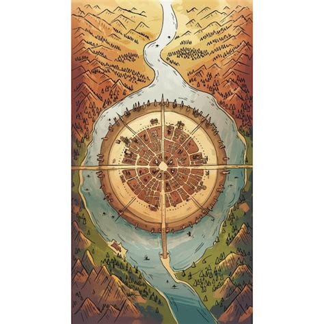 A Map Of The World With A Compass Pointing To The Left Premium Ai Generated Image