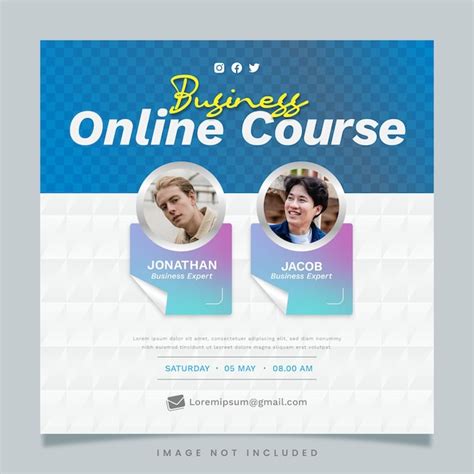 Premium Vector Online Course Post Template
