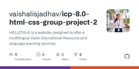 GitHub Vaishalisjadhav Icp Html Css Group Project HELLOTALK Is