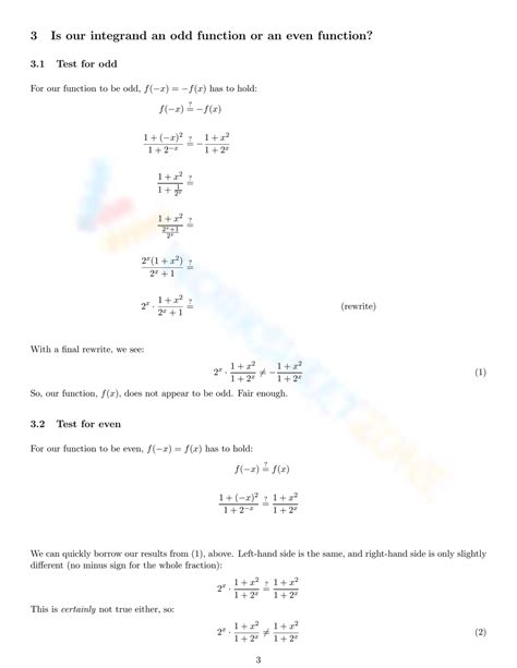 Free Printable Even And Odd Functions Worksheets