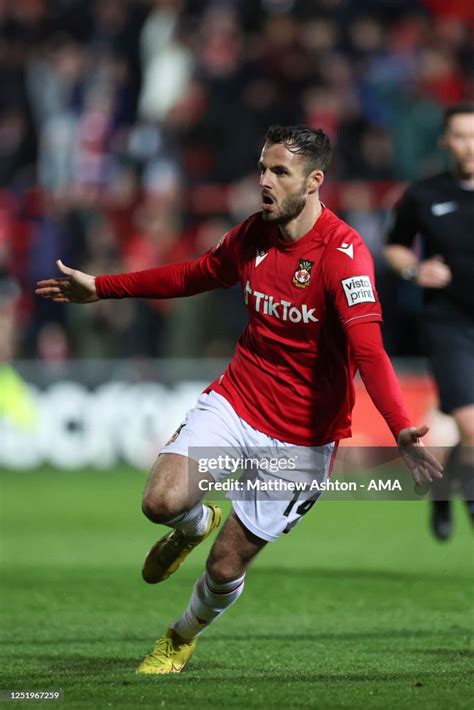 Anthony Forde Of Wrexham Celebrates After Scoring A Goal To Make It