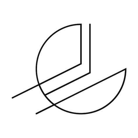 Premium Vector A Line Drawing Of A Circle With A Three Quarter And A Half Circle