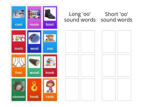Sorting Of Oo Sound Words Group Sort Sorting Of Oo Sound Words Group Sort