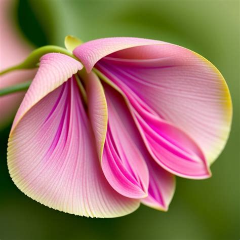 Roze Bloem Met Groene Bladeren