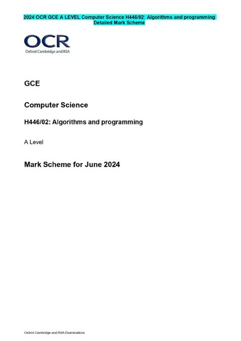 2024 ocr gce a level computer science h446 02 algorithms and