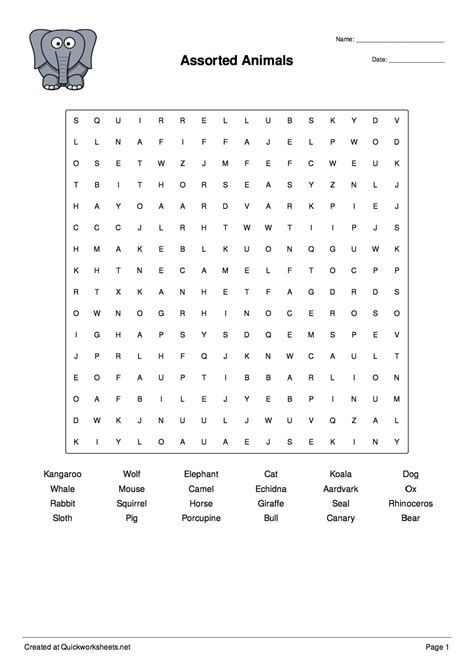 Free Printable Blank Word Search Maker