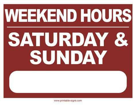 Opening Hours Printable Signs Printable Signs