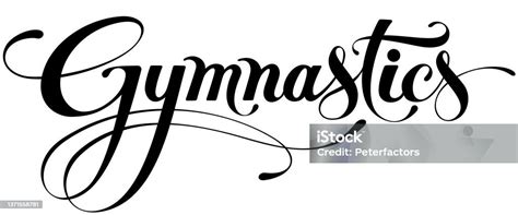 Gymnastics Custom Calligraphy Text Stock Illustration Download Image