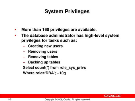 Ppt Database Access Control Methods User Privileges Roles And