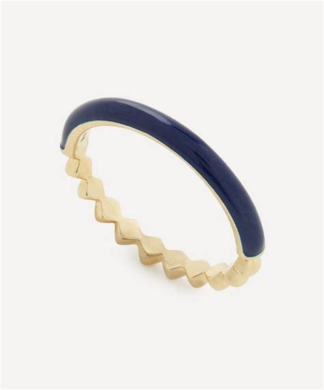 Liberty 9ct Gold Eclipse Navy Blue Band Ring Liberty