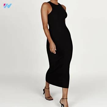 Custom High Quality Casual Sleeveless Midi Long Knit Ribbed Bodycon
