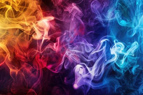 Colorful Abstract Smoky Swirl Captivates With Vibrant Dynamic Mesmerizing Artistry Aig62 Stock