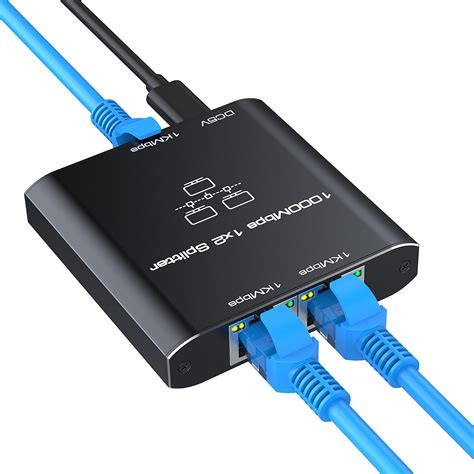 Ethernet Splitter 1000mbps High Speed Rj45 Internet Splitter Ethernet Splitter 1 To 2 With Lan