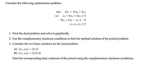 Solved Consider The Following Optimization Problem Min S T Chegg