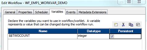 Basic Informatica Tutorial Workflow Variables