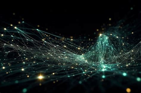 Premium Ai Image Wave Of Dots And Weave Lines Abstract Background Network Connection Structure